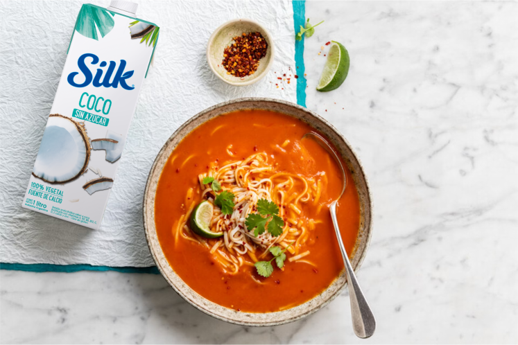 Spaghetti o Tallarines picante con Bebida Vegetal Coco | Silk